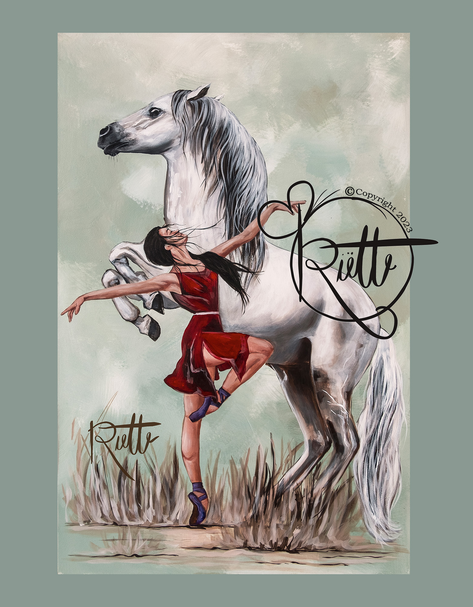 White horse - Riette Delport Art