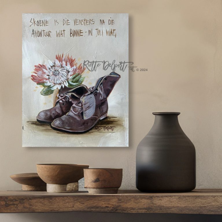 Skoene is die vensters - Riette Delport Art